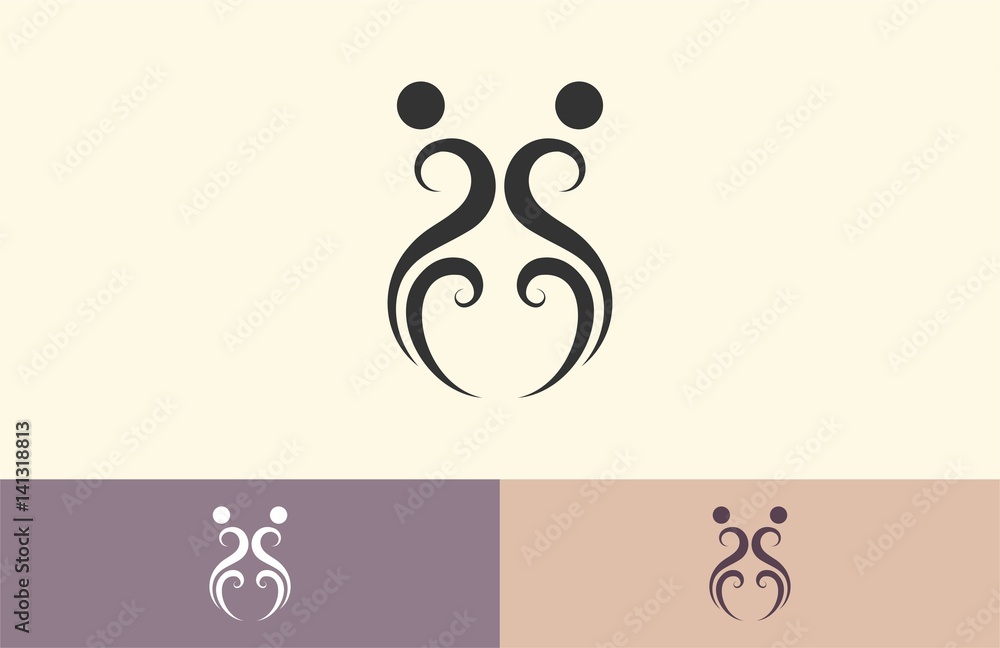 man and woman abstract logo Stock Vector | Adobe Stock