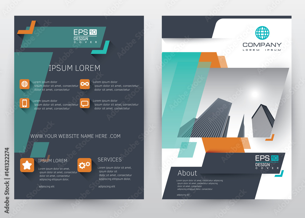 Cover Design Vector template set Brochure, Annual Report, Magazine ...