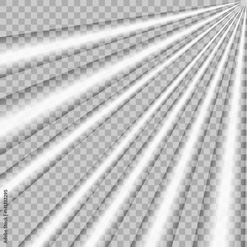 Bright rays vector light effect isolated on transparent background ...