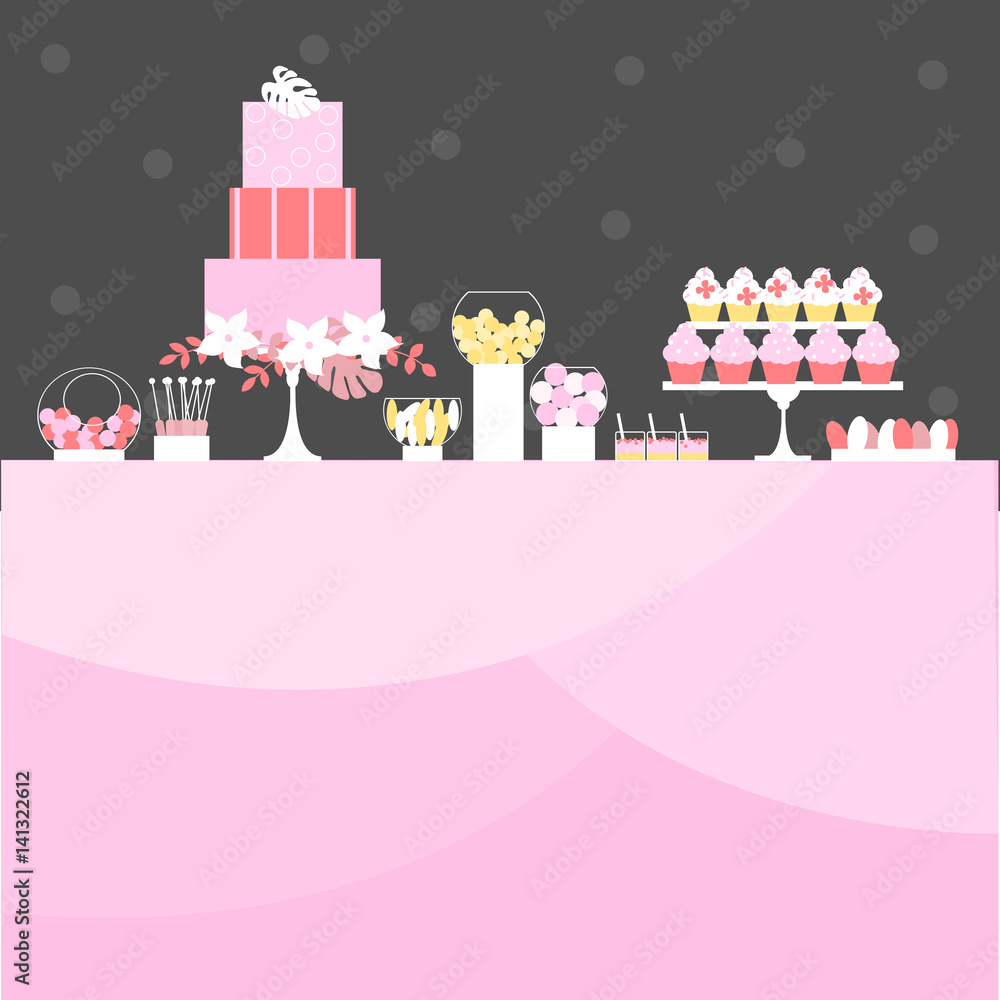 Candy buffet elements. Wedding dessert bar. Birthday sweet table ...