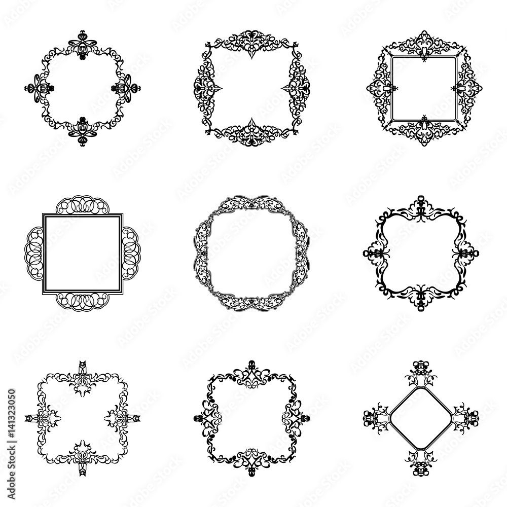 Business flourish signs and classic border of logo. Stock Vector ...