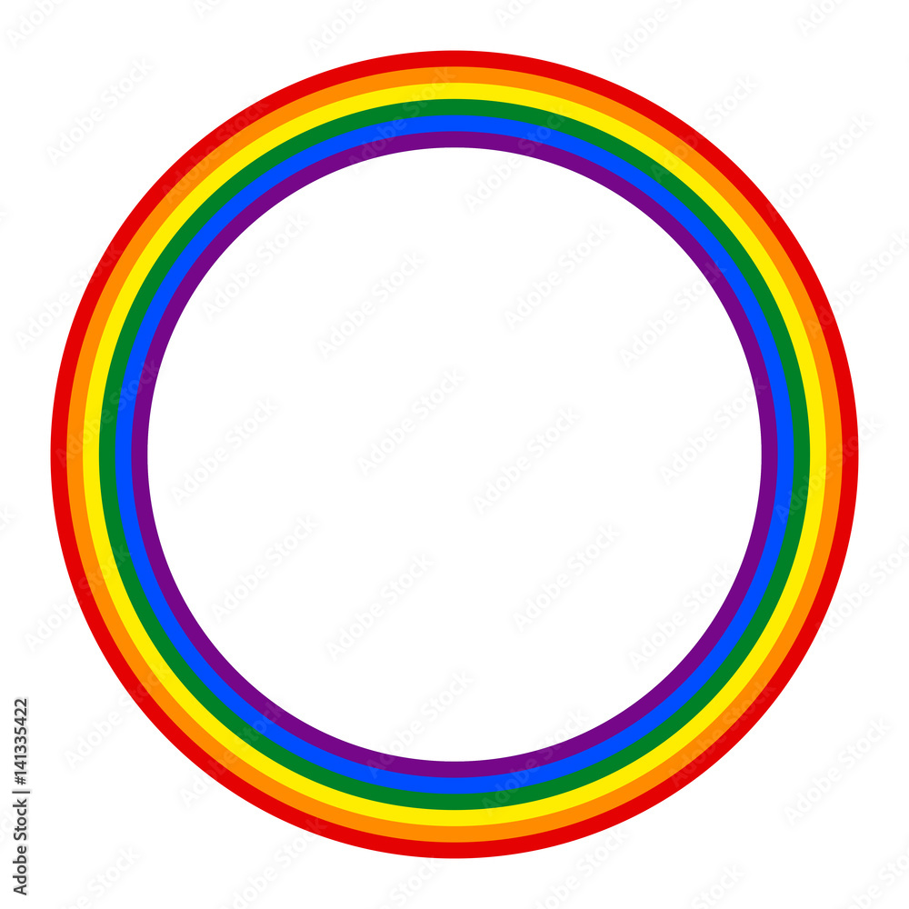 Rainbow Pride Flag LGBT Movement in Circle Shape Stock Vector | Adobe Stock
