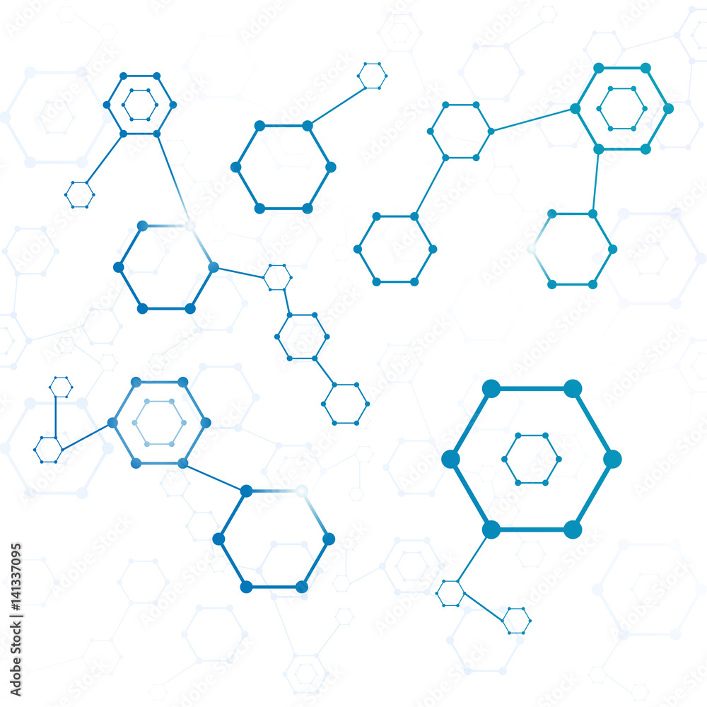 Molecular Structure Or Molecular Structural Coding Vector Illustration