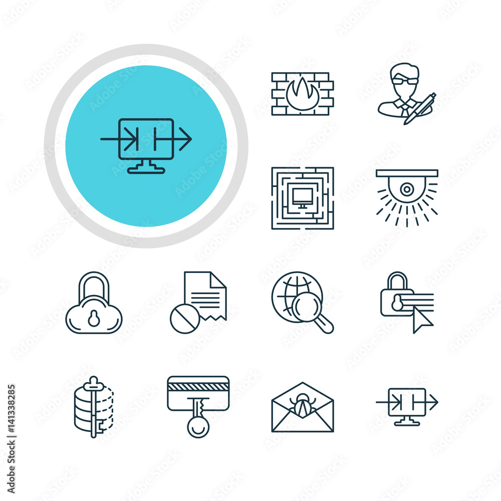 Vector Illustration Of 12 Data Icons. Editable Pack Of Corrupted Mail ...