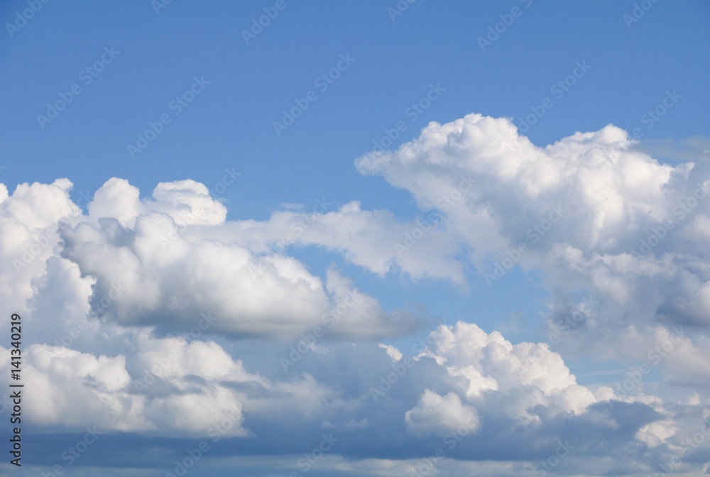 blue sky with big cloud and raincloud, art of nature beautiful, copy ...