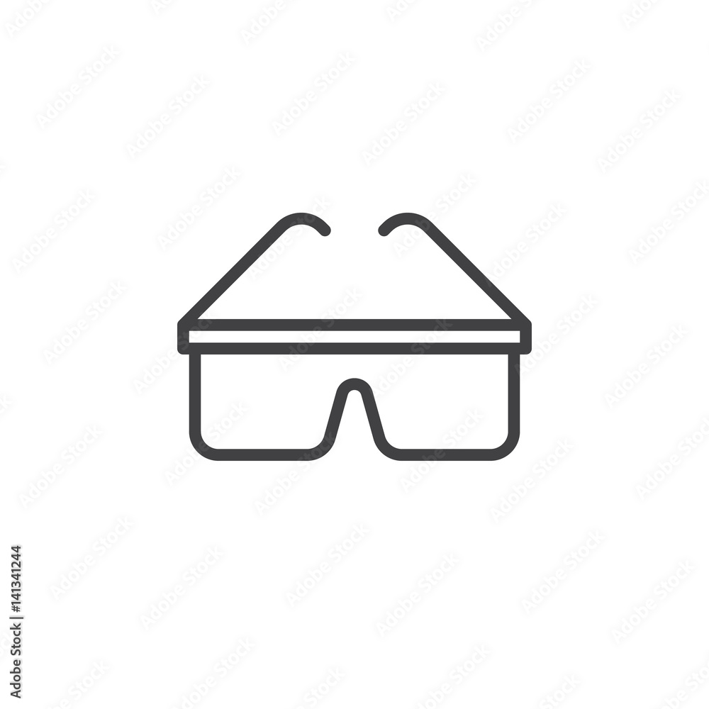 Safety glasses line icon, outline vector sign, linear style pictogram ...