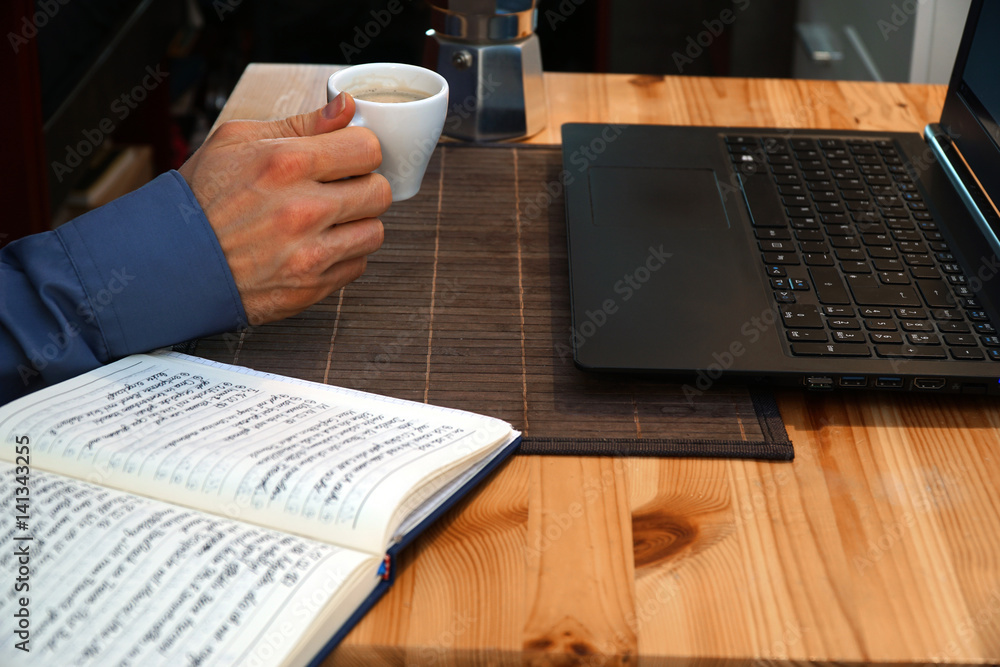coffee break at work for relaxation Stock Photo | Adobe Stock
