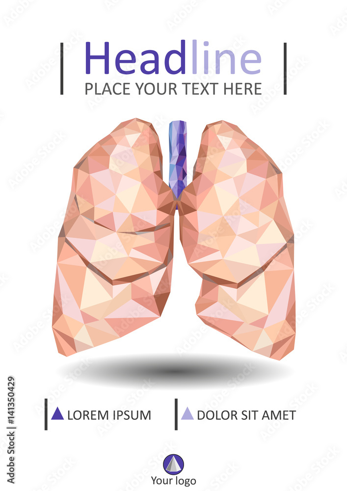 Cover design with low poly human lungs. Vector Stock Vector | Adobe Stock