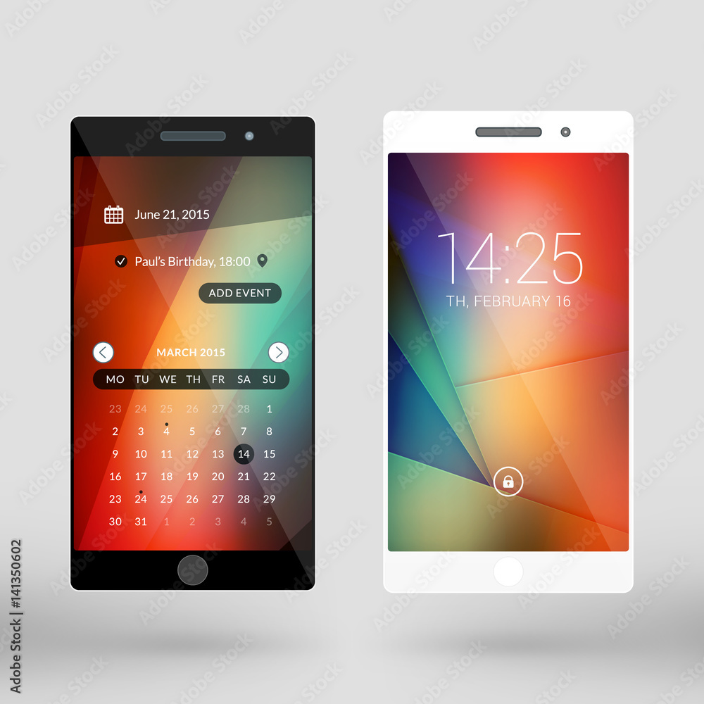 Mobile interface wallpaper design. Abstract vector background. Modern ...