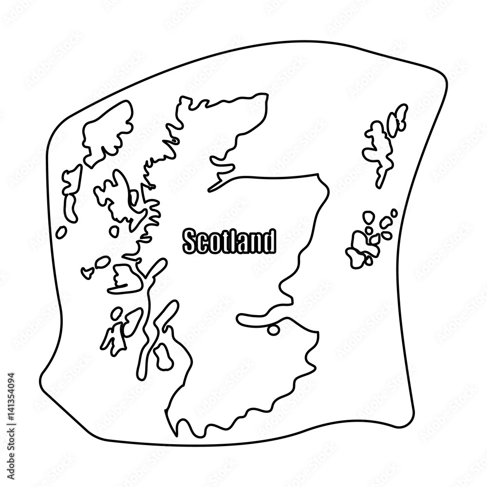 Vetor de Scotland the map.Scotland is a Country on the world map ...