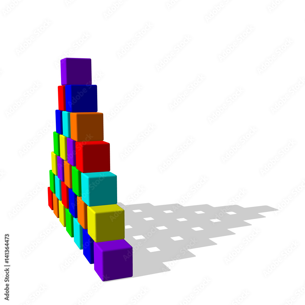 Pyramid from toy building blocks. Vector colorful illustration. Stock ...