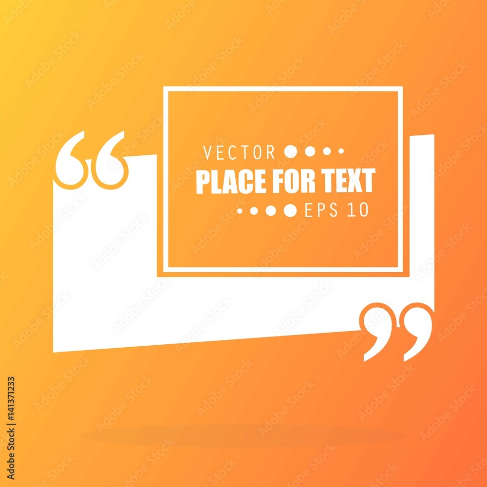Abstract concept vector empty speech square quote text bubble. For web ...