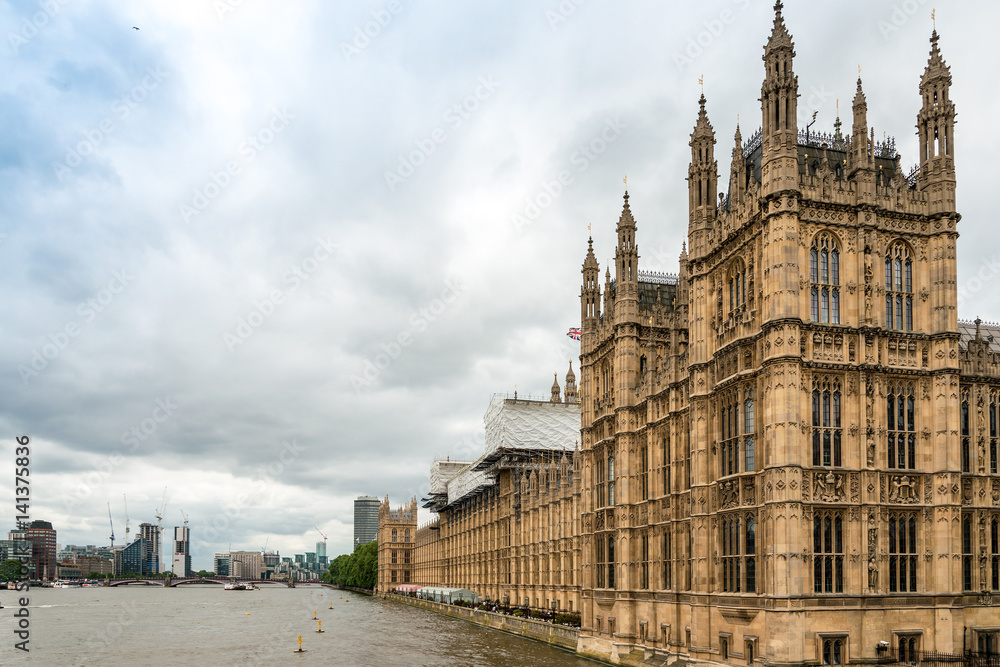 Street view of old buildings in London, England, United Kingdom Stock ...