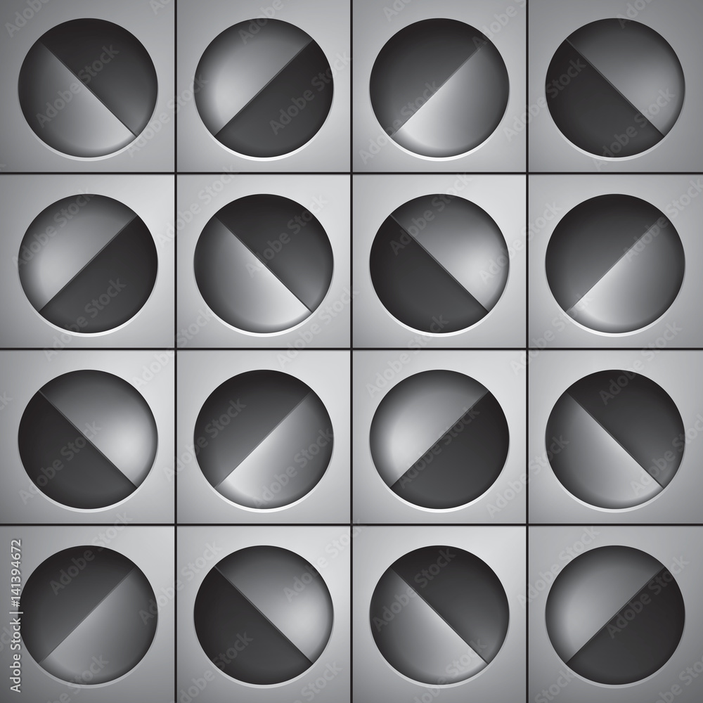 Vector texture, holes with hemispheres, gray volume background ...