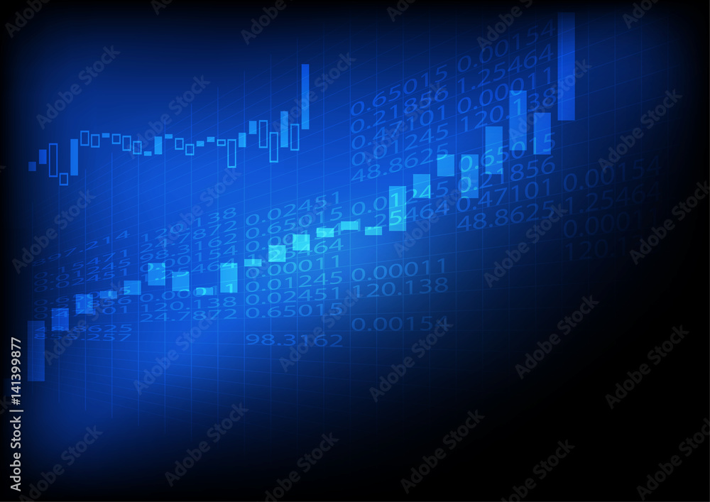 Vector : Increasing business graph on blue background Stock Vector ...