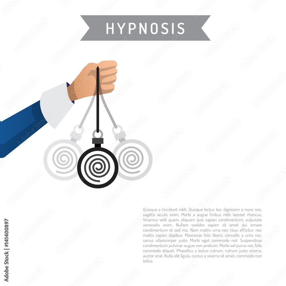 Vector illustration of hand with the swinging of the pendulum ...