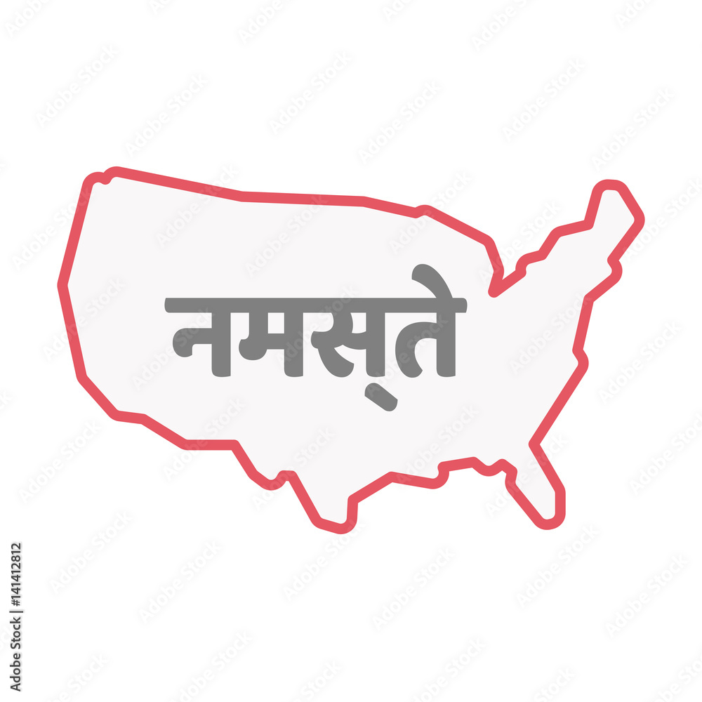 Isolated USA Map With The Text Hello In The Hindi Language Stock Vector isolated-usa-map-with-the-text-hello-in-the-hindi-language-stock-vector