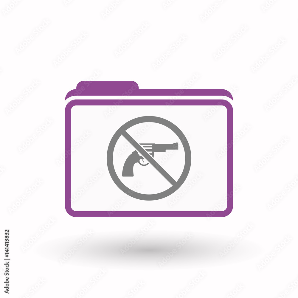 Isolated folder with a gun in a not allowed signal Stock Vector | Adobe ...