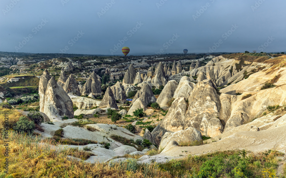 A geological formation consisting of volcanic tuff. Cappadocia in ...