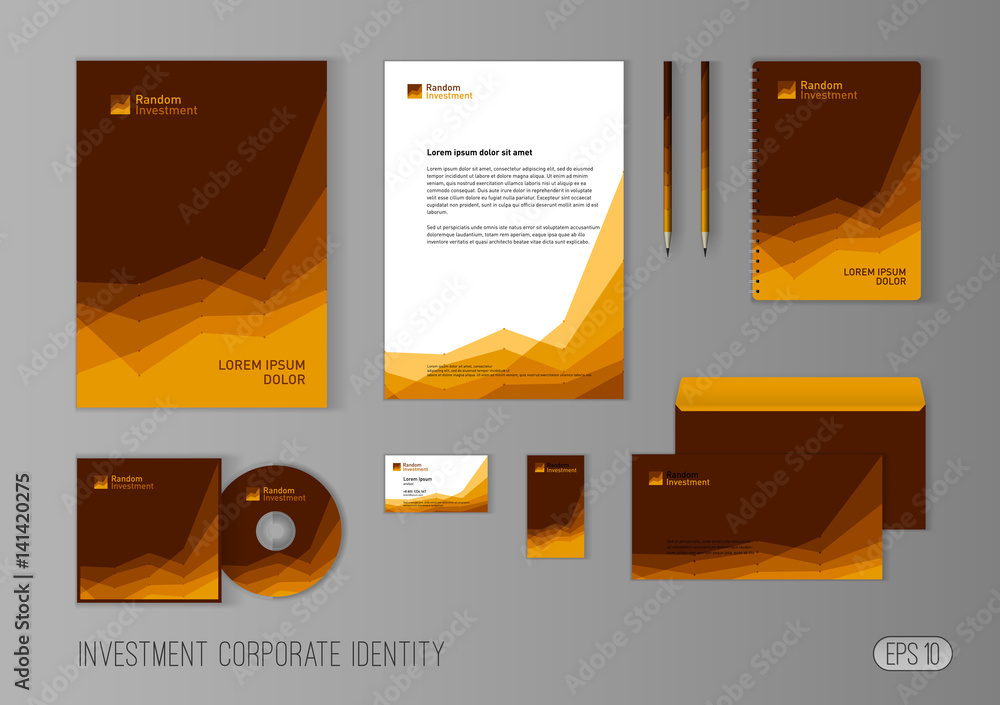 Corporate identity template for investment company, modern stationery ...