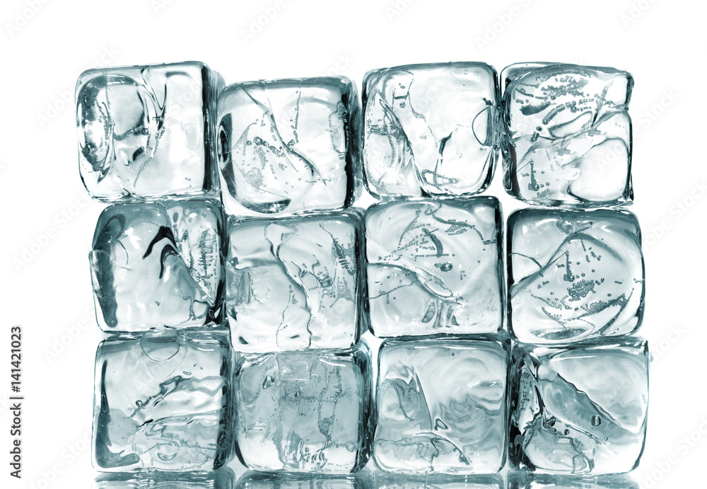 ice cubes wall on white background Stock Photo | Adobe Stock