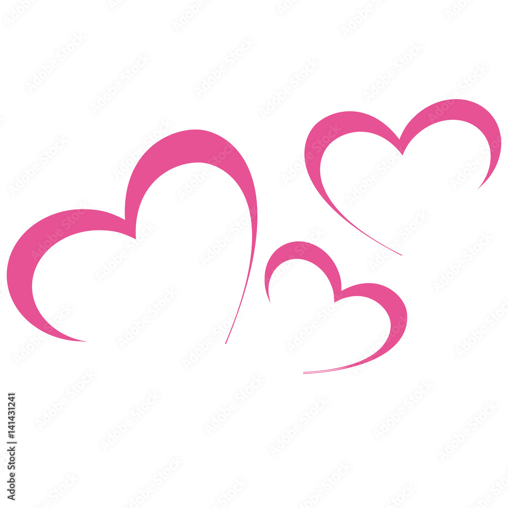 Herzen Umriss Stock Vector | Adobe Stock