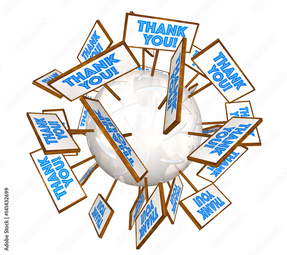 Thank You Signs Appreciation Recognition Sphere 3d Illustration Stock ...