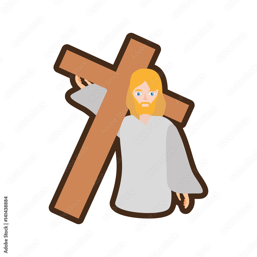 Jesus Carrying The Cross Cartoon