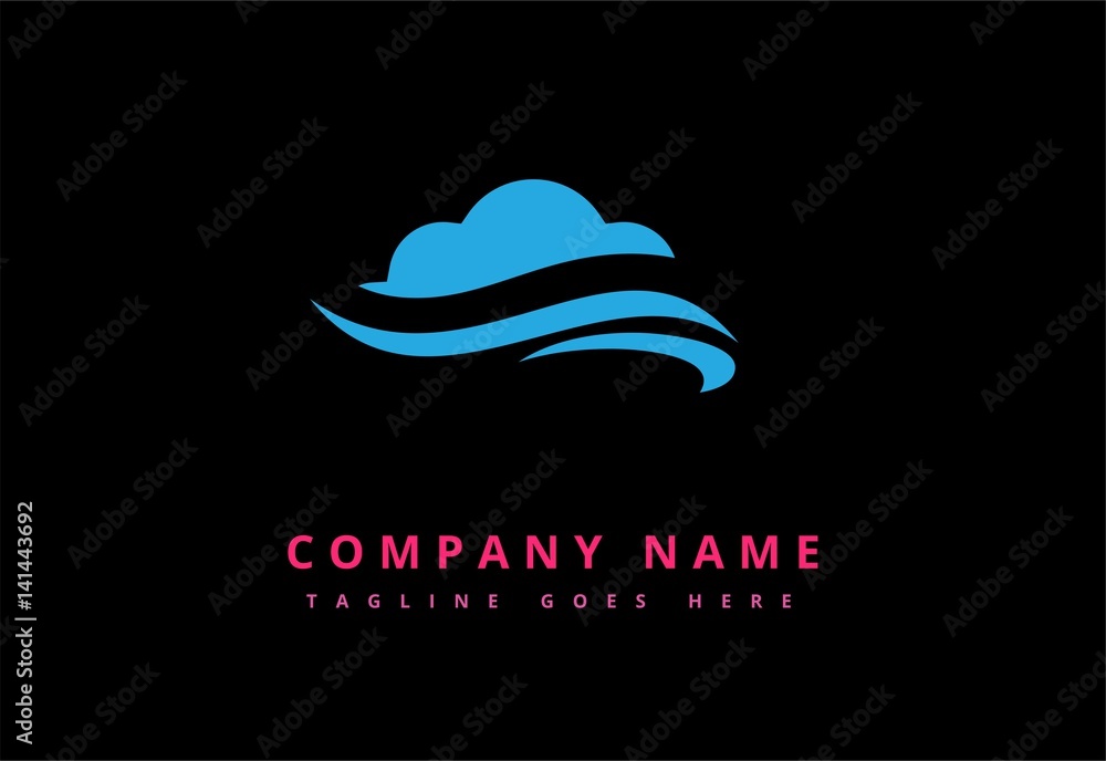 Cloud wave logo Stock Vector | Adobe Stock