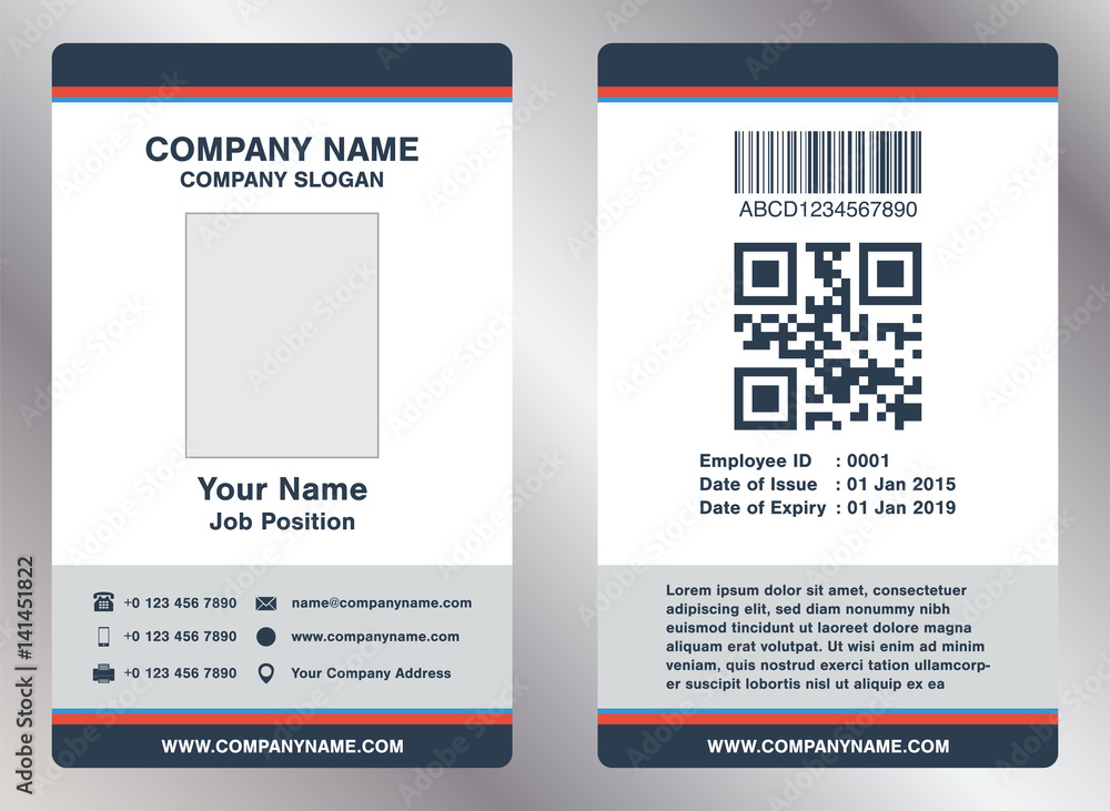 simple employee business name card template vector Stock Vector | Adobe ...