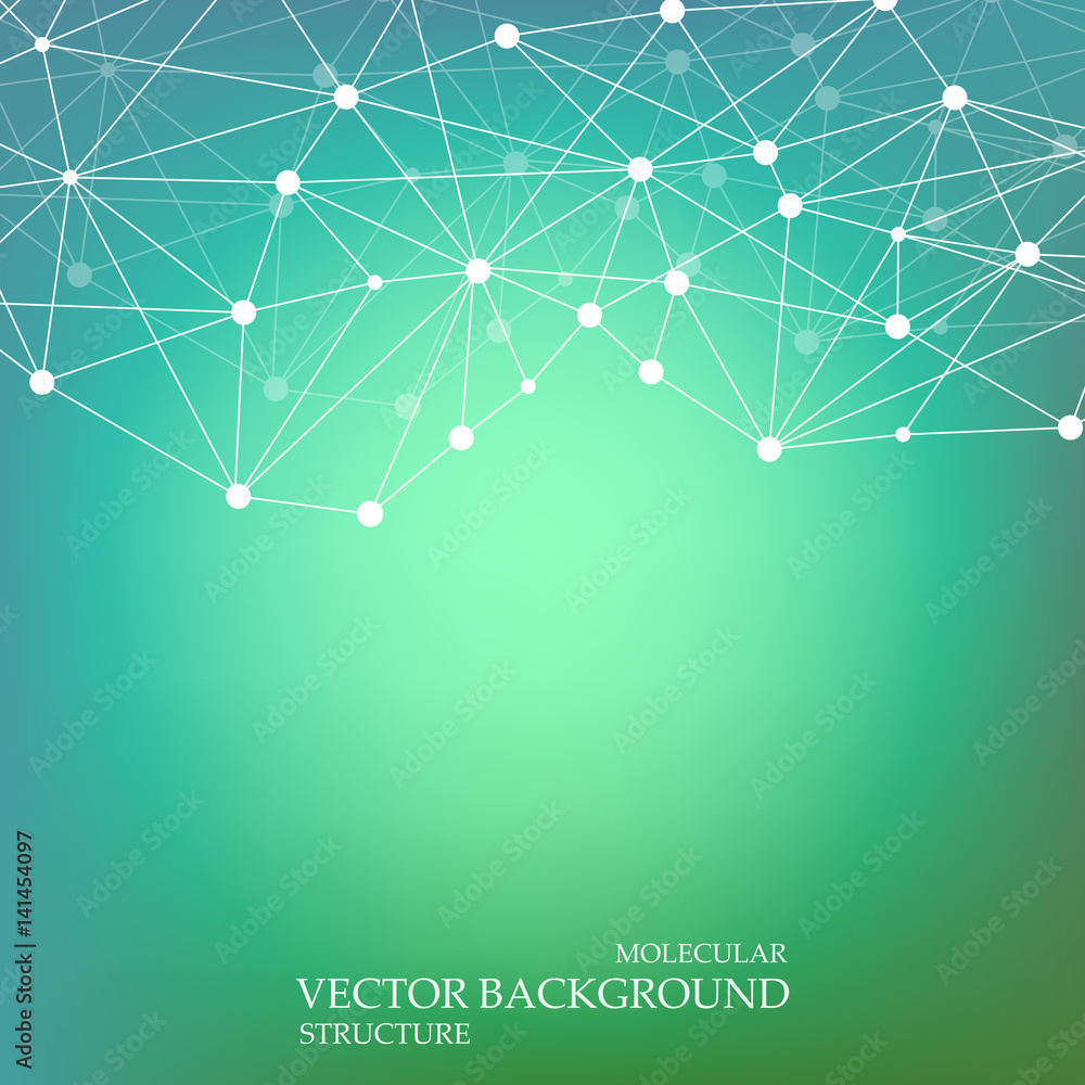 Geometric abstract background with connected line and dots. Structure ...