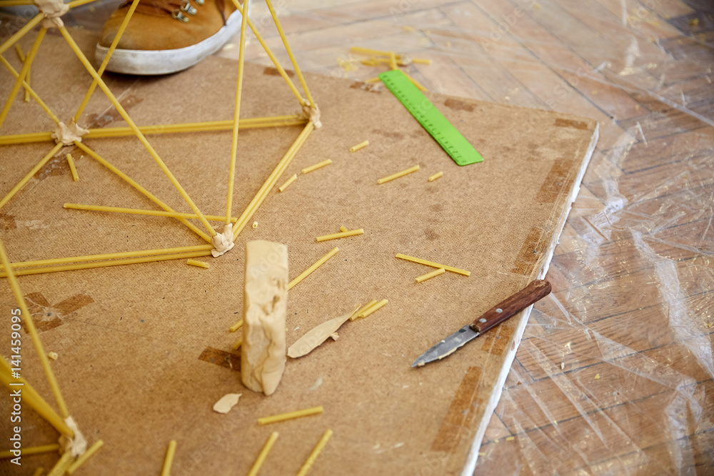 Students create different designs from the Spaghetti marshmallow tower ...