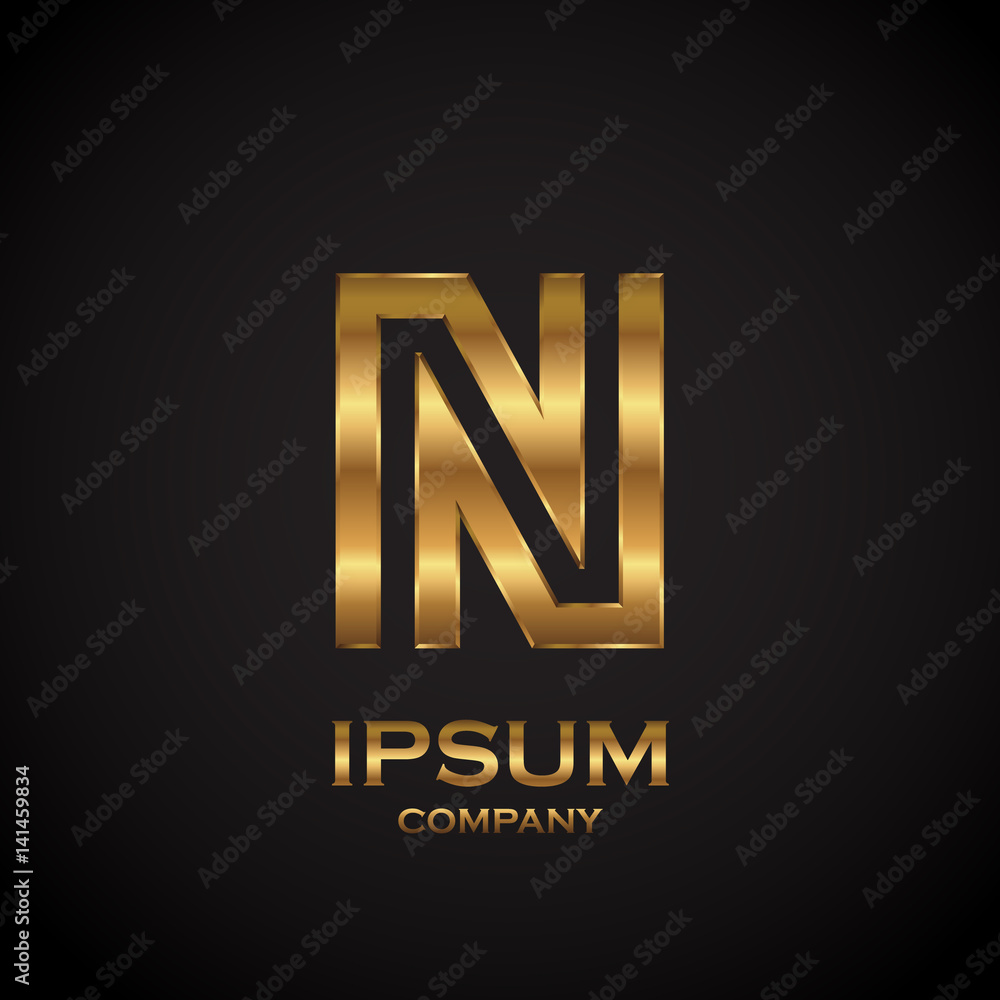 Letter N with metallic texture,3d Glossy, metal texture, Gold, steel ...