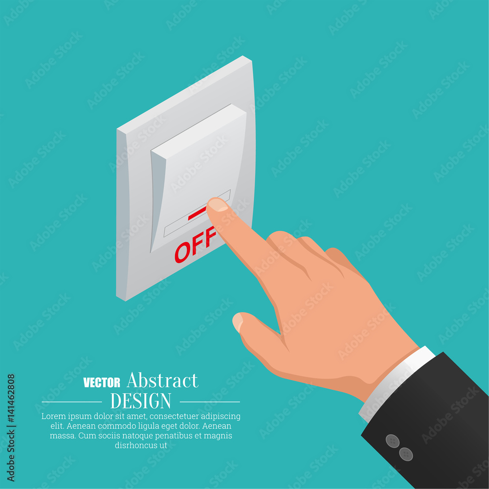 Isometric icon of electrical light wall switch Stock Vector | Adobe Stock