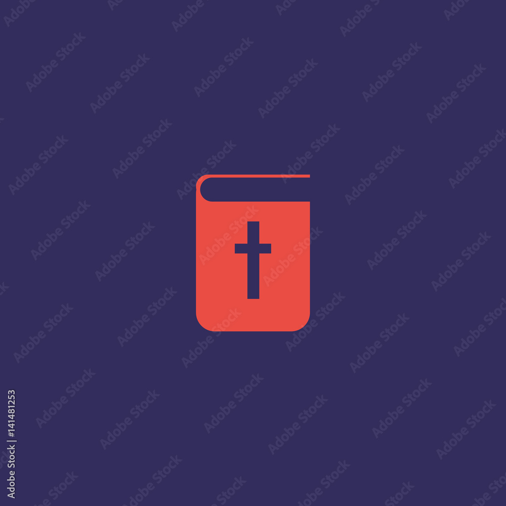 Bible Book Icon. Doves flying with a Symbol of Religion. Cross. Vector ...