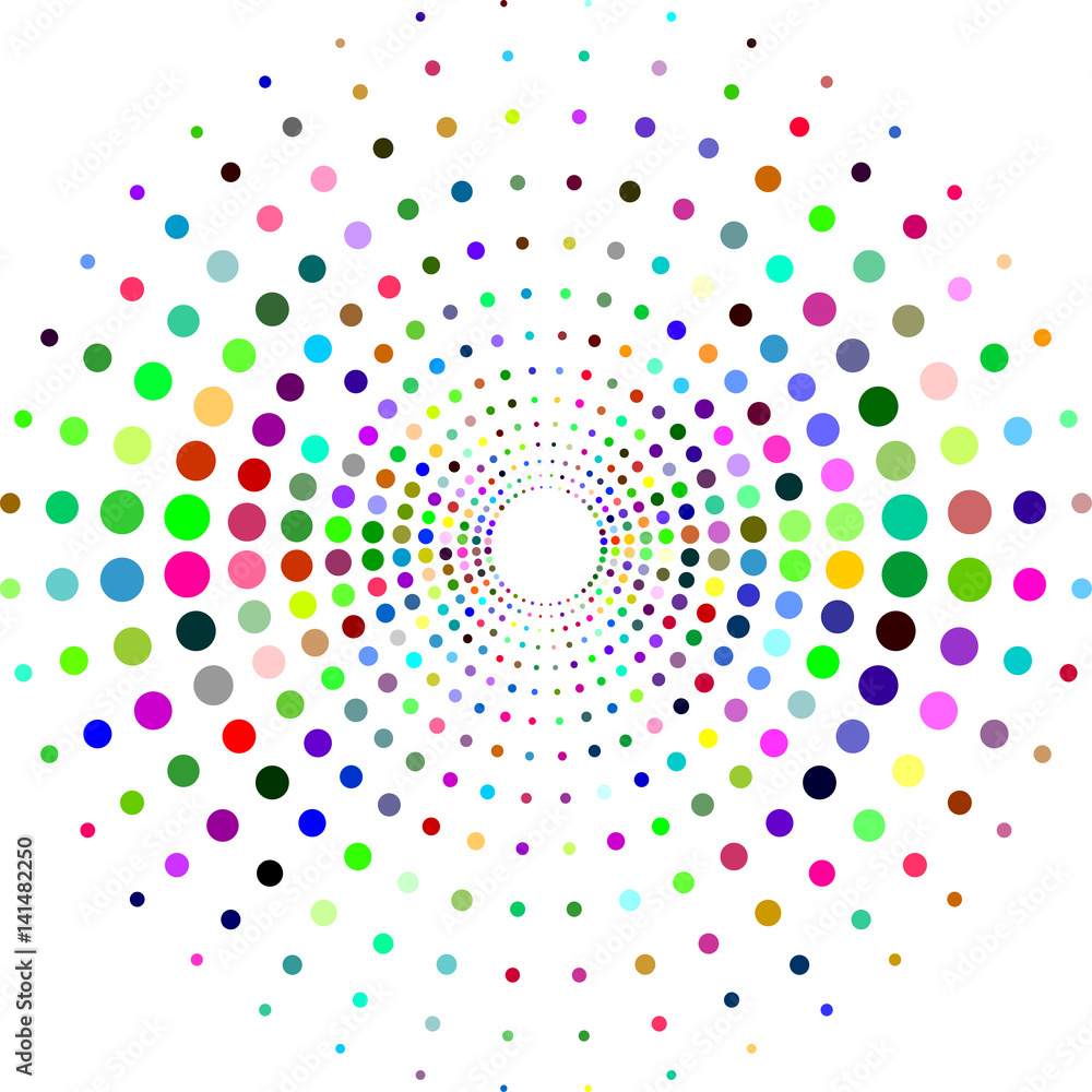 Circle with dots for Design Project. Halftone effect vector ...