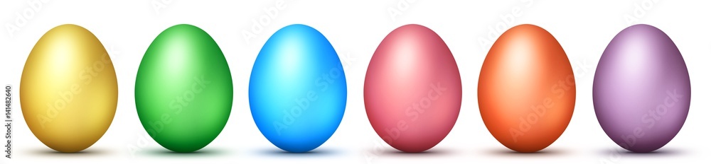 Color Easter eggs stand in a row on a transparent background. Stock ...