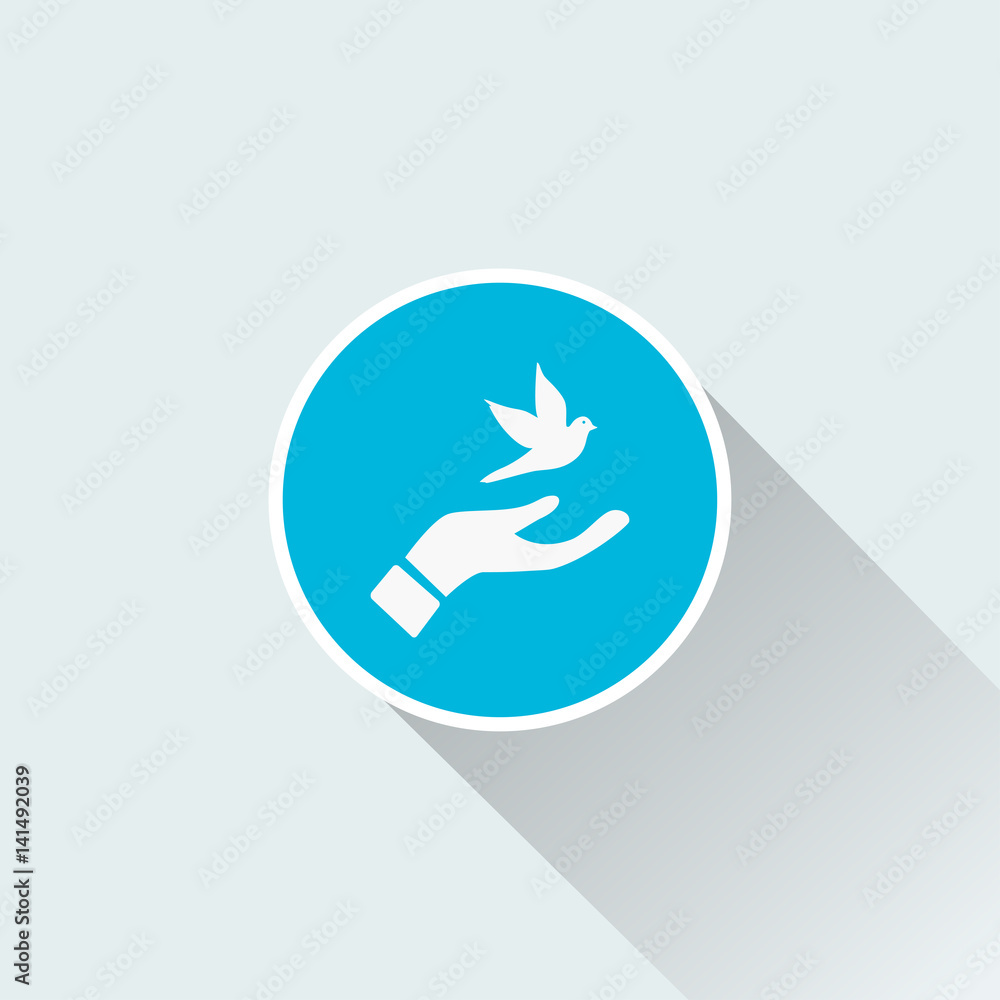 flat hand dove icon Stock Vector | Adobe Stock