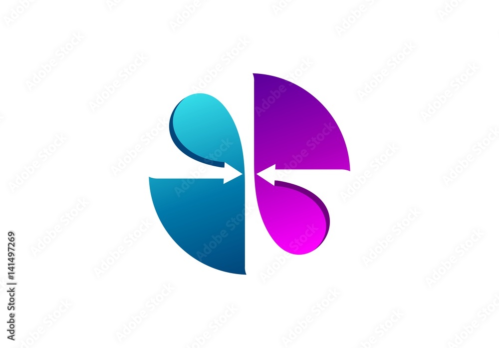arrows connecting element infinity logo symbol, abstract modern ...