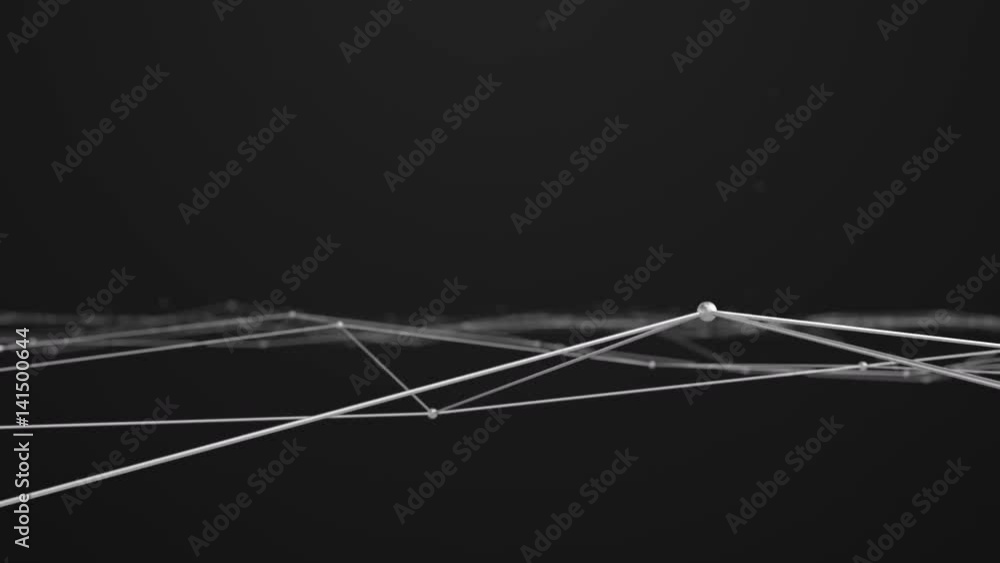 Loopable 3D animation of atomic structure with particles floating in dark digital space Stock ...