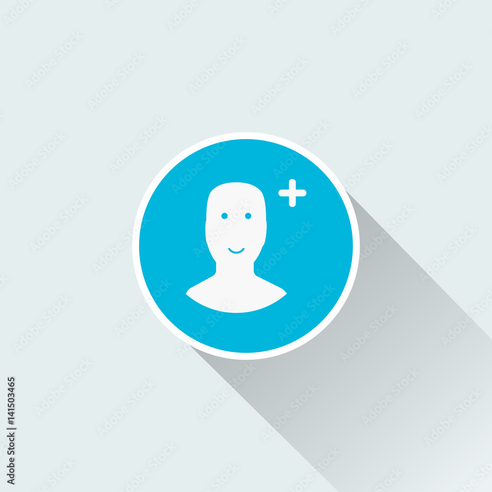 person icon with long shadow Stock Vector | Adobe Stock