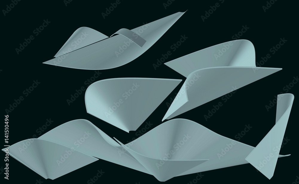 Flying Papers Stock Illustration | Adobe Stock