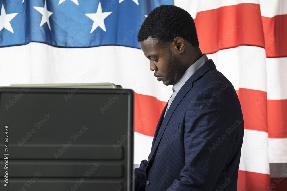 Young black male voting Stock Photo | Adobe Stock