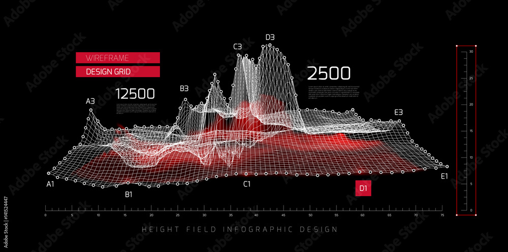 Height field infographic design. Vector illustration Stock Vector ...