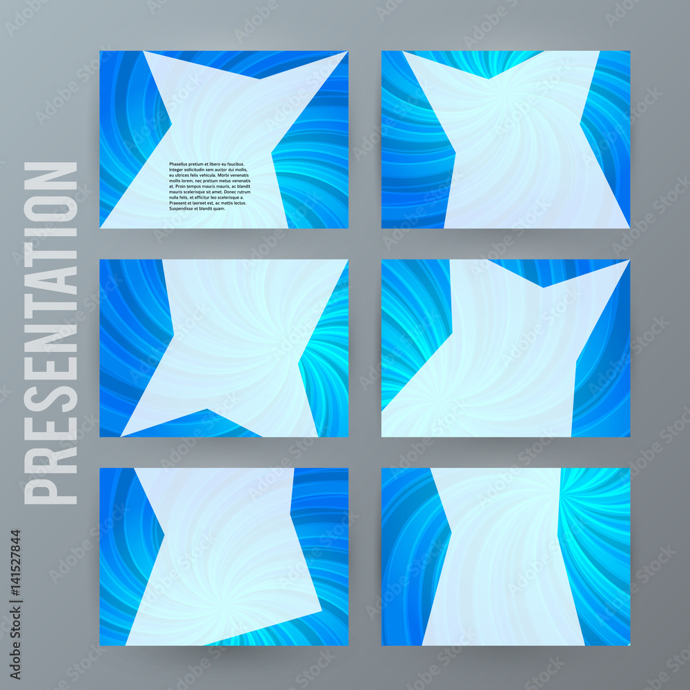 Presentation template set for powerpoint background blue04 Stock Vector ...