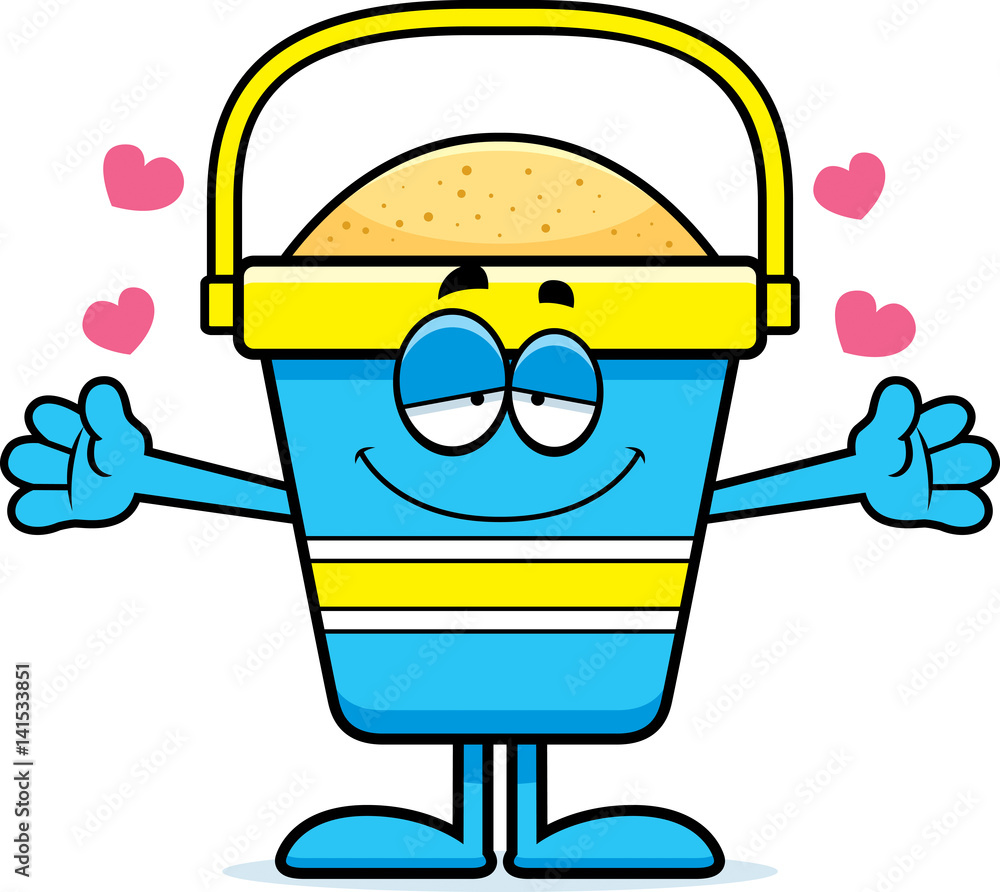 Cartoon Beach Bucket Hug Stock Vector | Adobe Stock