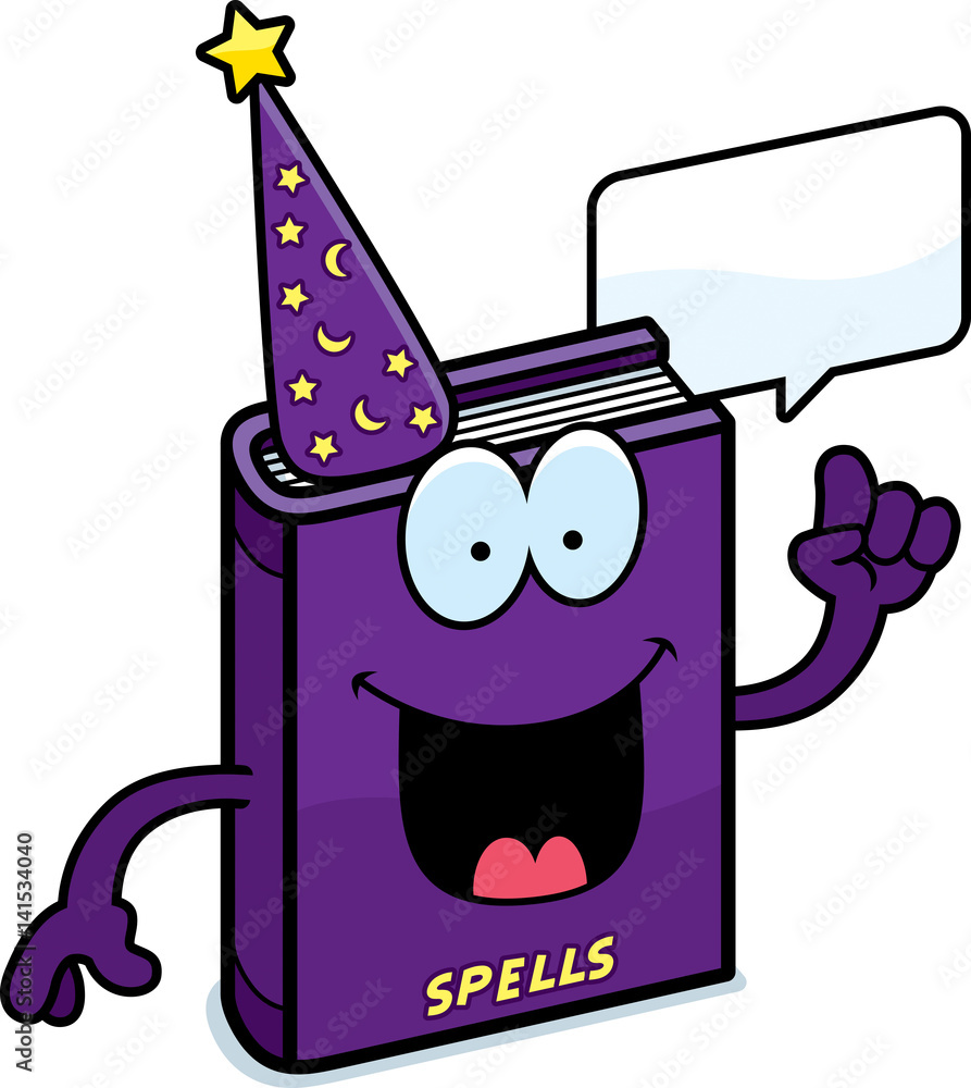 Cartoon Spell Book Talking Stock Vector | Adobe Stock