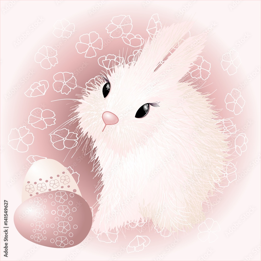 Easter Bunny Rabbit vector drawing, detailed hand drawn ester buny ...
