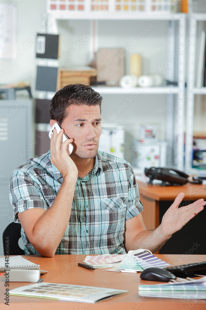 Confused worker Stock Photo | Adobe Stock