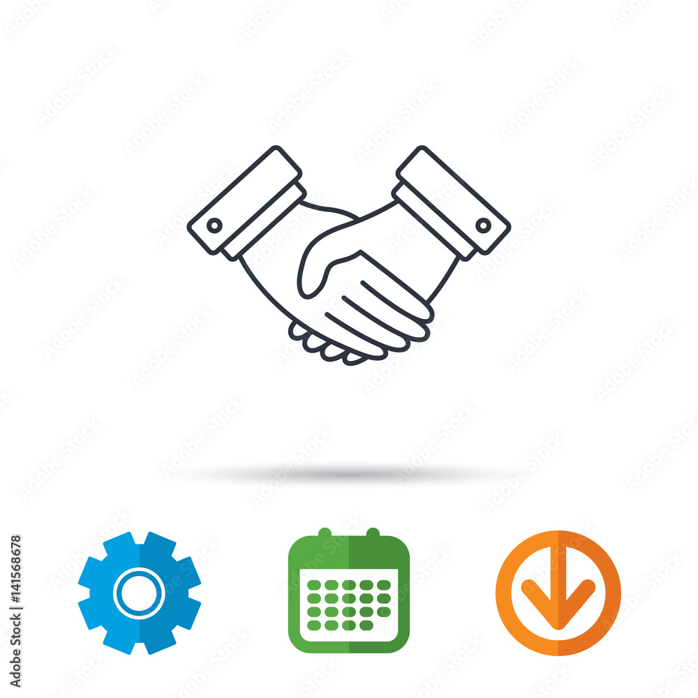 Handshake icon. Deal agreement sign. Business partnership symbol ...